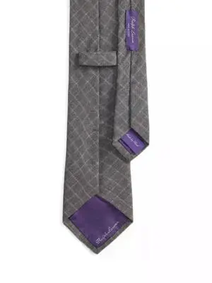 Ralph Lauren Purple Label Check-pattern Herringbone Tie - Grey
