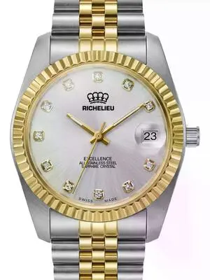 RICHELIEU SWISS Richelieu Swiss Two-Tone Link Bracelet Watch