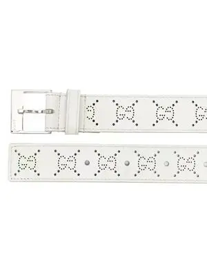Gucci Perforated Gg Leather Belt