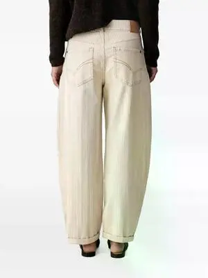 MOS MOSH Mmhellen Stripe-pattern Wide-leg Trousers