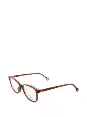 Carolina Herrera Tortoiseshell-effect Rectangle-frame Glasses - Brown