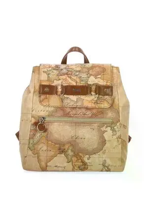 ALVIERO MARTINI 1° CLASSE Map Print Backpack - Neutrals