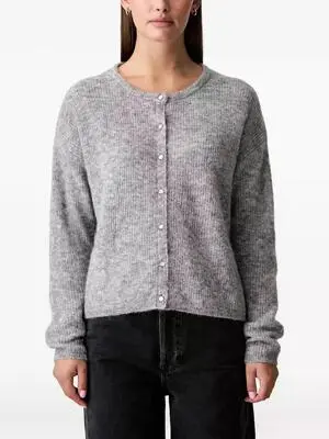 MOS MOSH Knitted Cardigan With Button Fastening - Grey