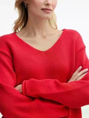 MOS MOSH Mmbine V-neck Dropped-shoulder Sweater