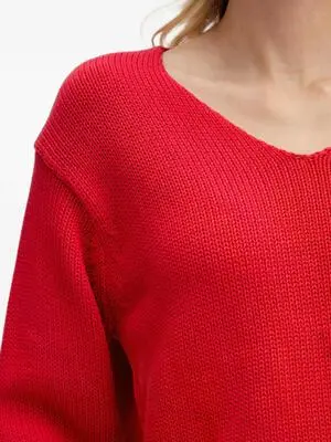 MOS MOSH Mmbine V-neck Dropped-shoulder Sweater