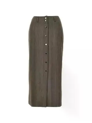 Emporio Armani Button-up Ribbed Midi Skirt