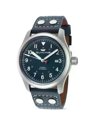 GLYCINE Combat Field 40mm Automatic Watch With Leather Strap - Blue