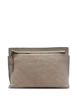 Loewe 2016 Embossed Anagram Leather Repeat T Clutch Bag