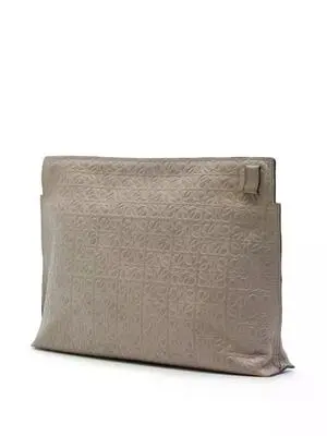 Loewe 2016 Embossed Anagram Leather Repeat T Clutch Bag
