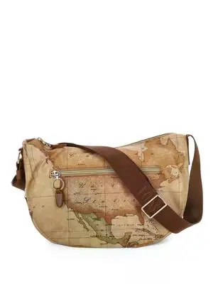 ALVIERO MARTINI 1° CLASSE Geo Classic Map Print Shoulder Bag - Neutrals