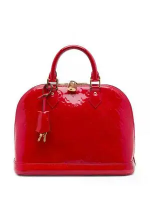 LOUIS VUITTON 2015 Monogram Vernis Alma Pm Handbag - Red