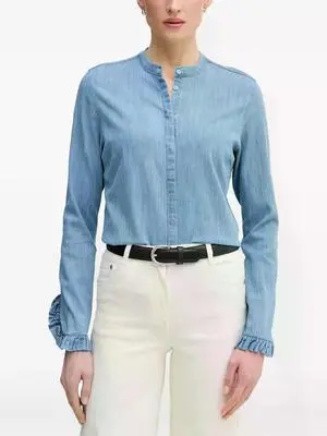MOS MOSH Mattie Ruffled-cuff Shirt - Blue