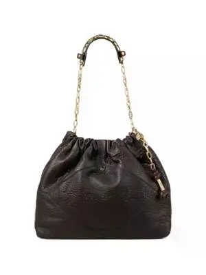 BA&SH Ba&Sh Chain-Link Leather Gathered Shoulder Bag