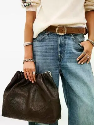 Ba&sh Chain-link Leather Gathered Shoulder Bag