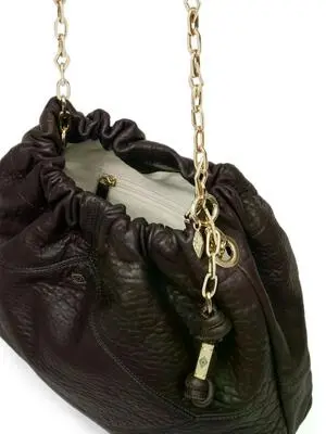 Ba&sh Chain-link Leather Gathered Shoulder Bag