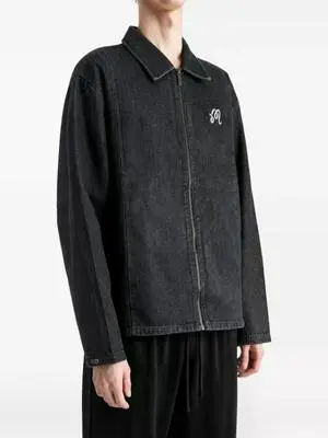 MALBON Stone-washed Pinstripe Denim Jacket - Black