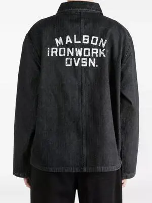 MALBON Stone-washed Pinstripe Denim Jacket - Black