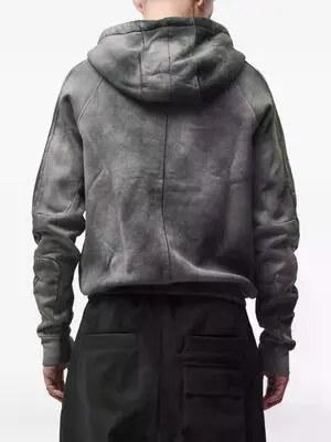 THOM KROM Stone-wash Zip-up Hoodie
