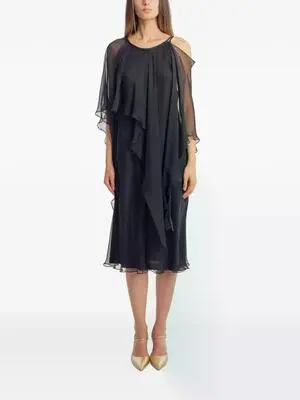 IRINA SCHROTTER Alegra Ruffled Silk Midi Dress