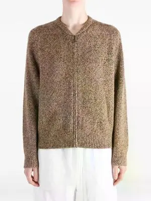 Frenckenberger Zip-up Marl Effect Sweater