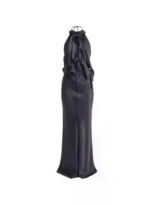 IRINA SCHROTTER Saldana Ruffled Backless Maxi Dress