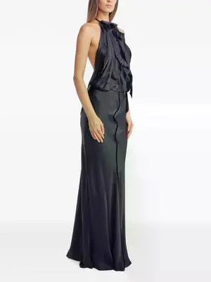 IRINA SCHROTTER Saldana Ruffled Backless Maxi Dress