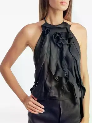 IRINA SCHROTTER Saldana Ruffled Backless Maxi Dress