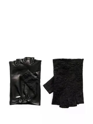 Our Legacy Lace Panelled Leather Gloves