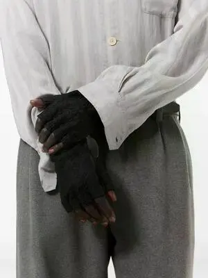 Our Legacy Lace Panelled Leather Gloves