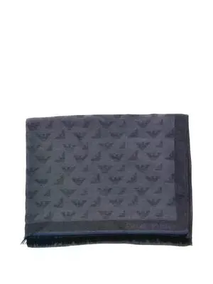 Emporio Armani Eagle Jacquard Scarf - Blue