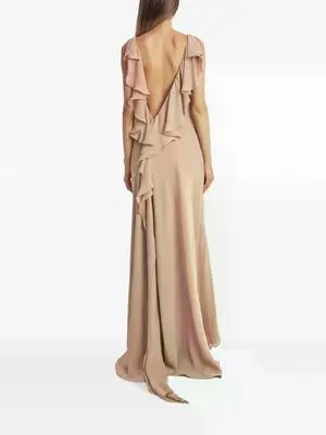 IRINA SCHROTTER Xidonia Ruffled Cowl-neck Maxi Dress