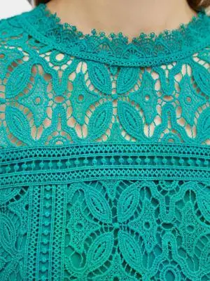 MORGAN Ormay Lace Short-sleeve Top