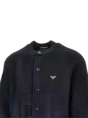 Emporio Armani Logo-embroidered Ribbed-knit Cardigan