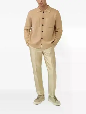 DOMAINE DES ARTISTES Knitted Patch-pocket Shirt Jacket