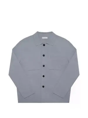 DOMAINE DES ARTISTES Knitted Patch-pocket Shirt Jacket - Grey