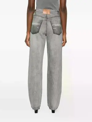 Alexander Wang Logo-print Wide-leg Jeans