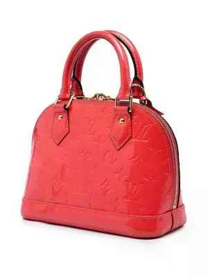 LOUIS VUITTON 2014 Monogram Vernis Alma Bb Satchel - Red