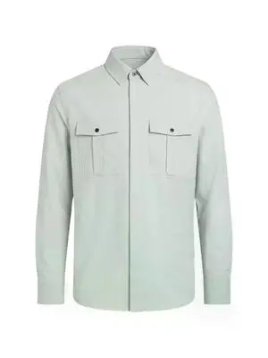 DOMAINE DES ARTISTES Flap-pocket Long-sleeve Shirt - Blue