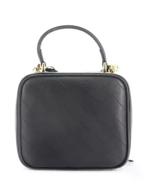 Gucci Blondie Nm Top Handle Shoulder Bag Diagonal Quilted Leather Satchel - Black