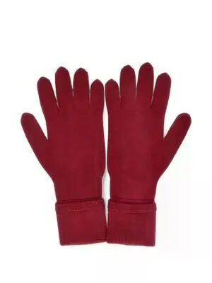 Emporio Armani Logo Embroidered Wool Gloves