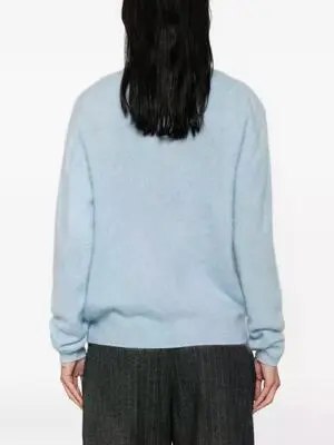 IVORY PARIS Dolly Brushed Finish V-neck Sweater - Blue