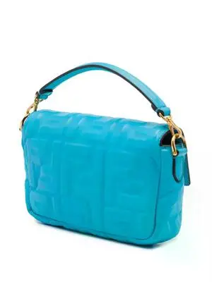 Fendi 2010-2026 Mini Zucca Embossed Leather Baguette Satchel