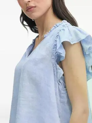 MOS MOSH Ruffled V-neck Blouse