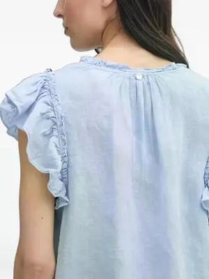 MOS MOSH Ruffled V-neck Blouse