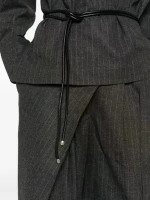LA PISCINE Pinstriped Wrap-style Trousers