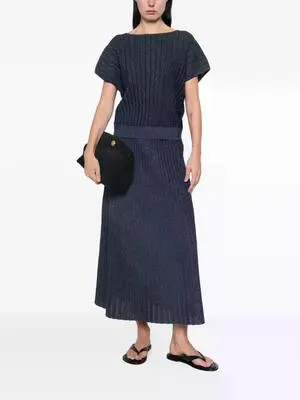 MAISON123 Olympe Ribbed-knit Metallic-thread Maxi Skirt