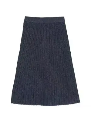 MAISON123 Olympe Ribbed-knit Metallic-thread Maxi Skirt - Blue
