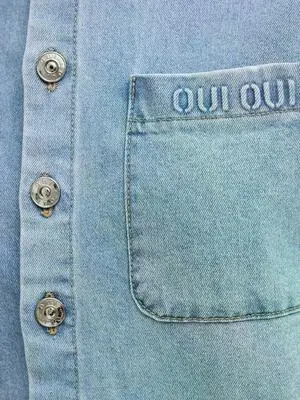 OUI Logo-embroidered Denim Shirt
