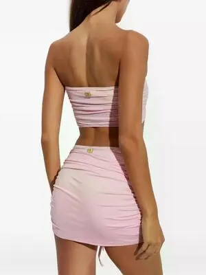 Balmain Ruched Drawstring Beach Skirt - Pink