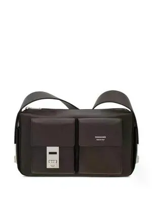 FERRAGAMO Gancini-clasp Messenger Bag - Brown